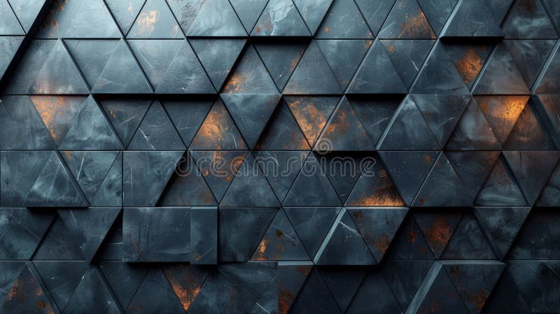 A Pattern of 3D Triangles . Abstract Mosaic of Black Triangles Stock ...