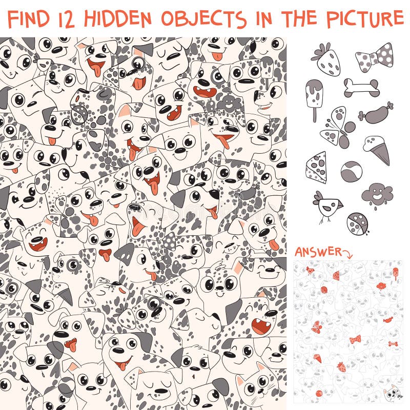 Find Hidden Objects in the Picture. Find and Sort the Trash Stock ...