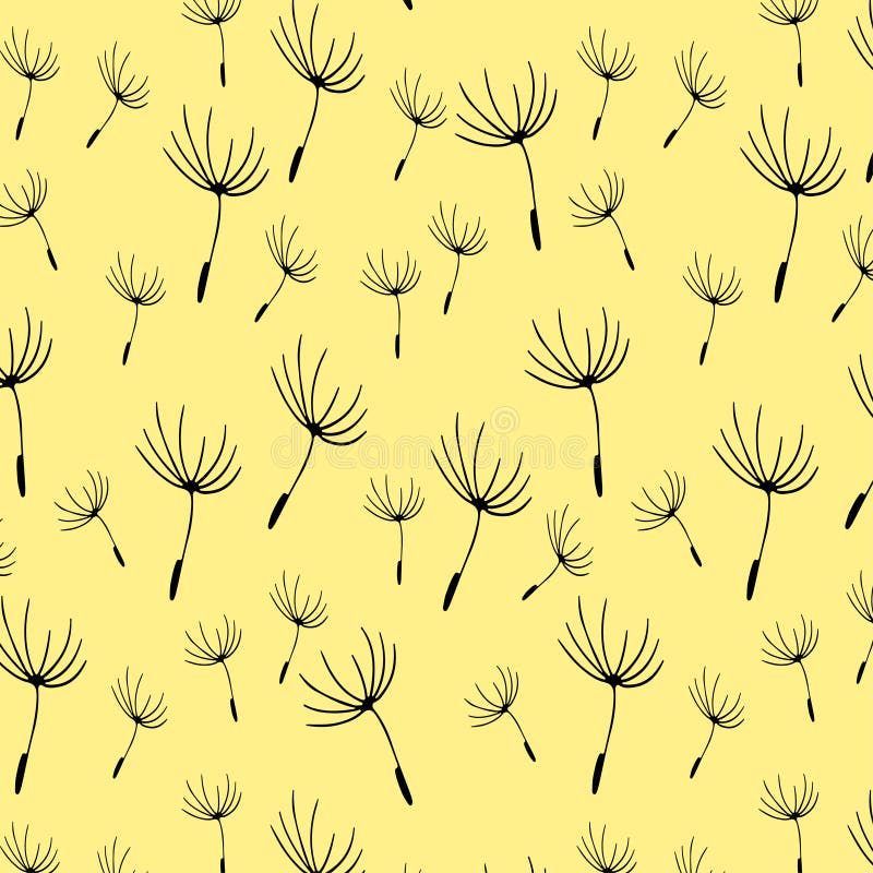 Pattern of dandelion seeds stock vector. Illustration of nature - 56966644