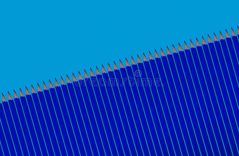 Pattern of Dark Blue Pencils. Stock Image - Image of grey, indoors ...