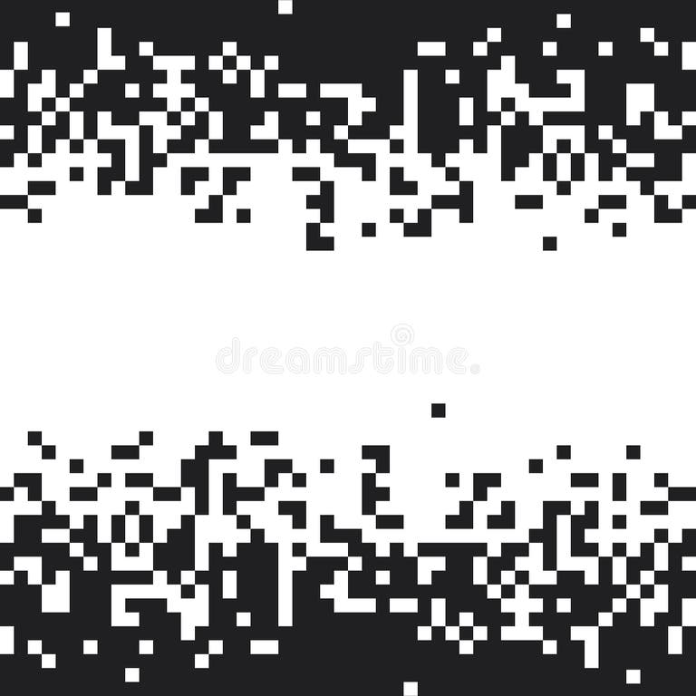 Pattern of Dark Random Pixels.Monochromatic Vector Illustration.Design ...