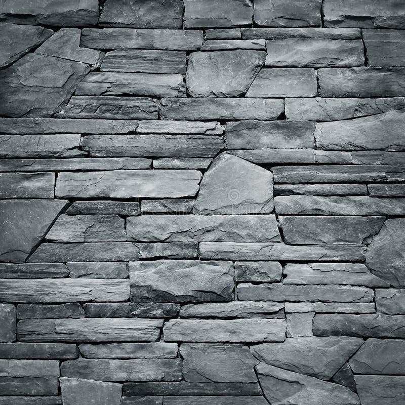 Pattern of Decorative Black Slate Stone Wall Surface / Black Stone ...
