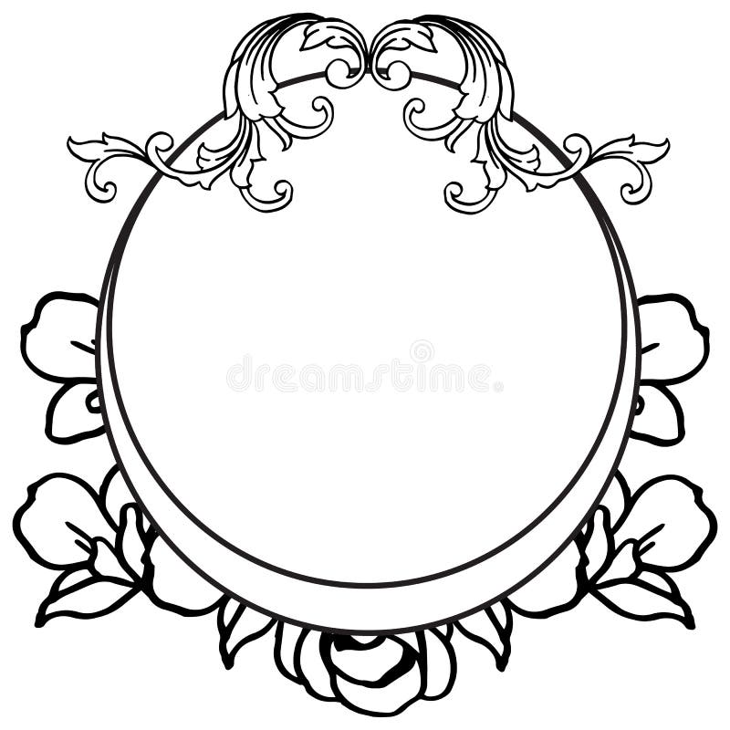 Pattern Decorative of Round Rose Flower Frame. Vector Stock Vector ...