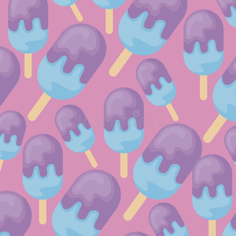 Pattern of Delicious Ice Creams in Stick Stock Illustration ...