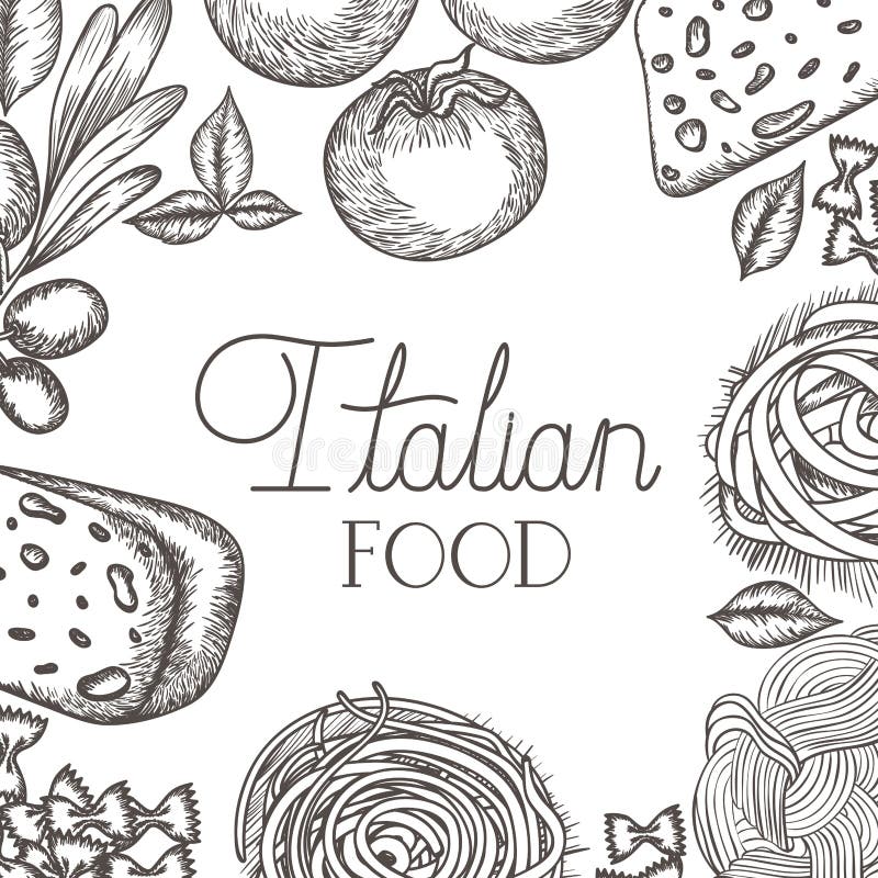 Pattern of Delicious Italian Food Stock Vector - Illustration of design ...