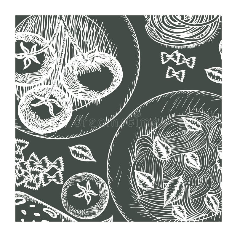 Pattern of Delicious Italian Food Stock Vector - Illustration of ...