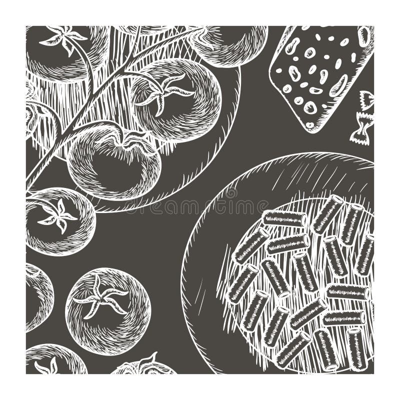 Pattern of Delicious Italian Food Stock Vector - Illustration of doodle ...