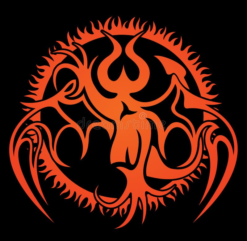 Pattern with demon stock vector. Illustration of design - 107739143