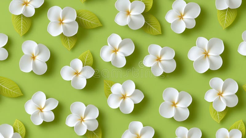 The Pattern Depicted is of Beautiful Frangipani Flowers Stock Image ...