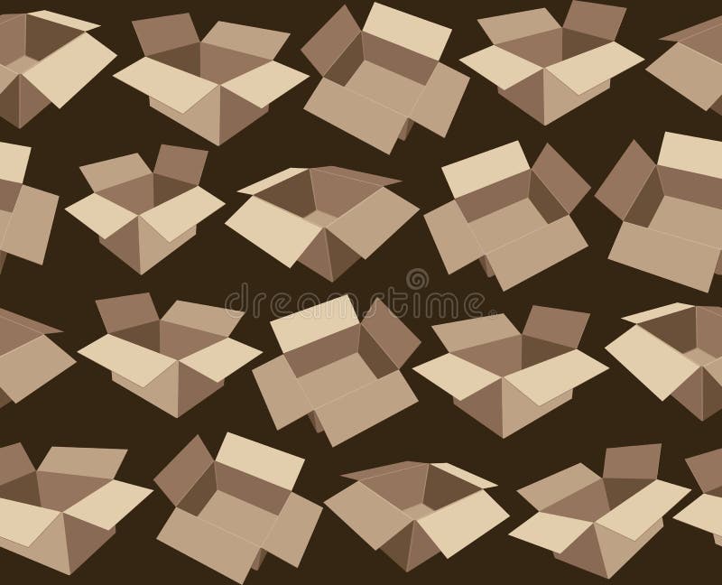 Pattern, Depicting Cardboard Boxes Stock Vector - Illustration of brown ...