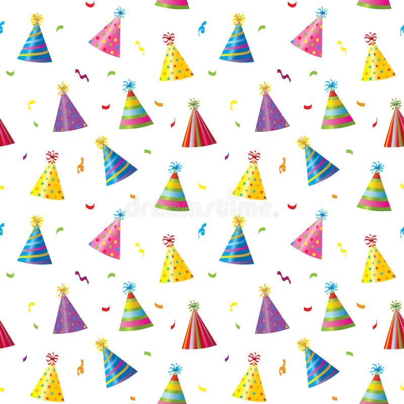 Happy Birthday Seamless Patterns Stock Illustration - Illustration of ...