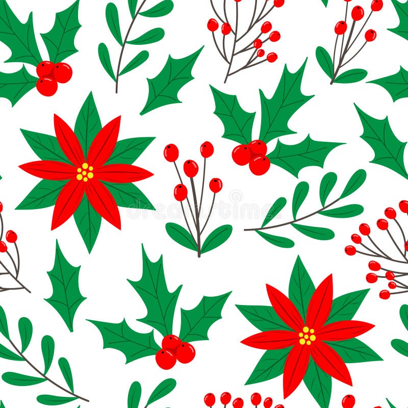A Seam of Holly and Red Berries Stock Vector - Illustration of seam ...