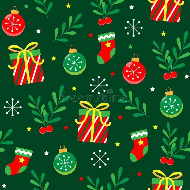 Christmas Seamless Pattern Festive Wrapping Paper Stock Vector ...