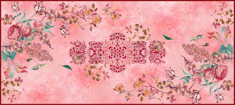 Pattern Design of Digital Print Garment Stock Photo - Image of bunch ...