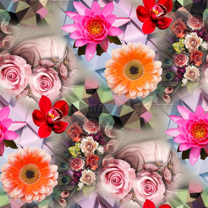 Pattern Design of Digital Print Garment Stock Photo - Image of bunch ...