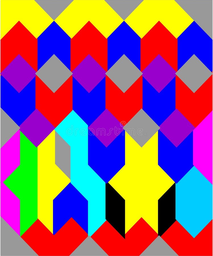 Pattern Design Geometric Abstract Many Shape Stock Illustration ...