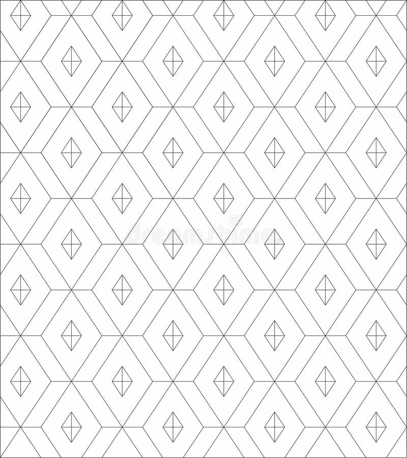 Pattern Design No Colour but only Lines Geometric Stock Illustration ...