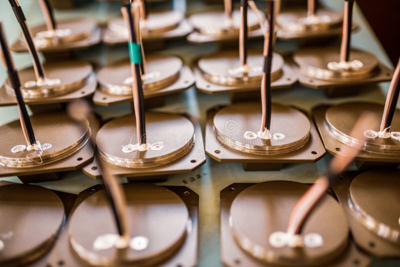Pattern of Details for TFT Monitors on Table in Workshop Stock Photo ...