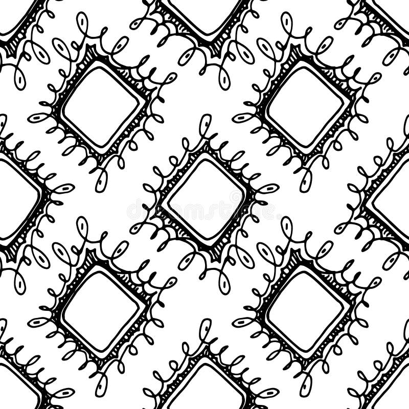 A Pattern of a Diamond with Curls. Seamless Diamond Pattern with ...