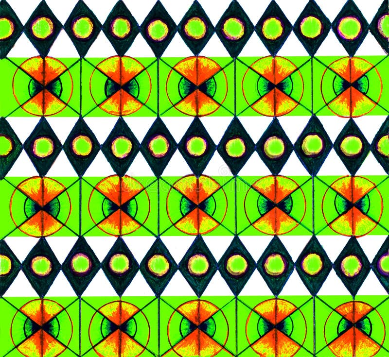 A Pattern of Diamonds and Circle Shapes. Stock Illustration ...