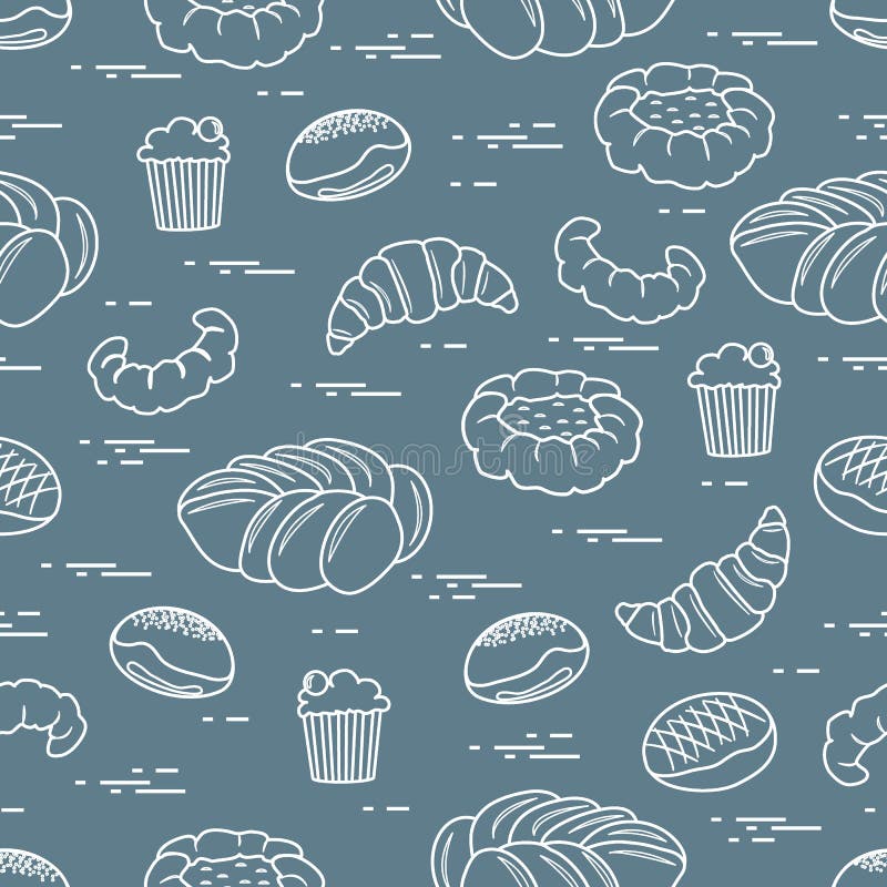 Pattern of Different Bakery Products (bun, Cheesecake, Cupcake, Stock ...