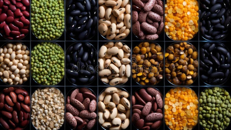 Pattern of Different Cereals, Grains, Rice and Beans Backgrounds ...