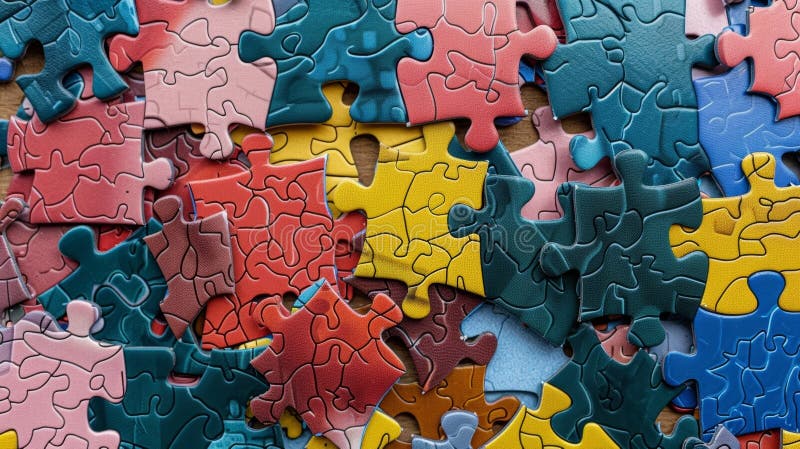 A Pattern of Different Colored Puzzle Pieces with Some Missing ...