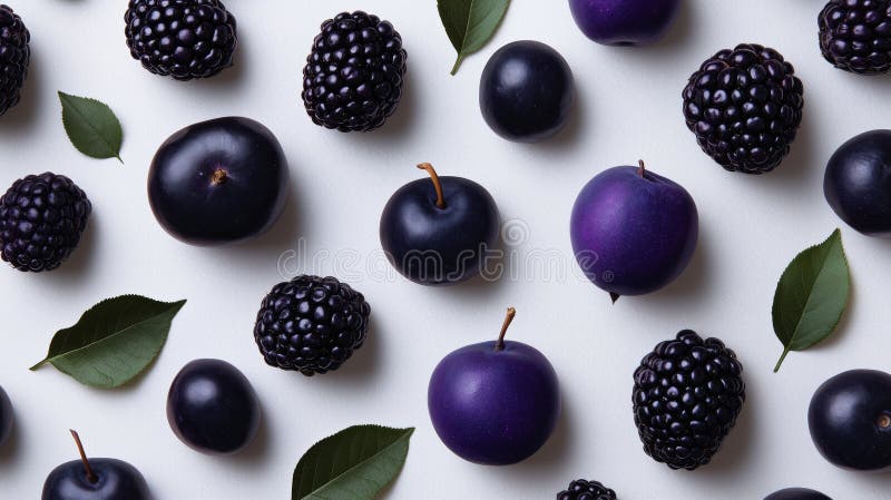 A Pattern of Different Types of Purple Fruits Stock Image - Image of ...