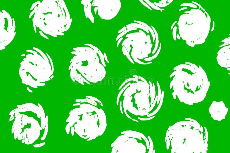 Pattern with Different White Spiral Round Patterns on a Green ...