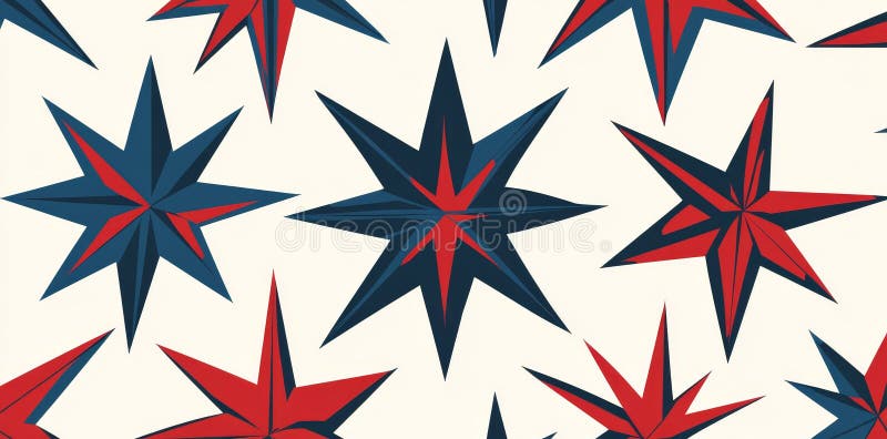 A Pattern with Digital Blue Stars Whose Reflective Surfaces are ...
