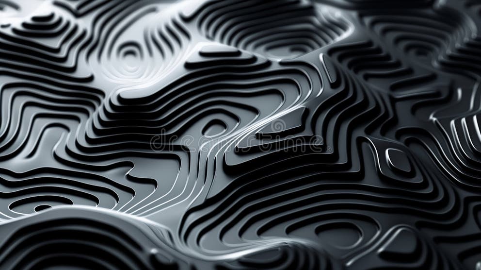 A Pattern with Digital Topography Lines. Three-dimensional Landscape ...