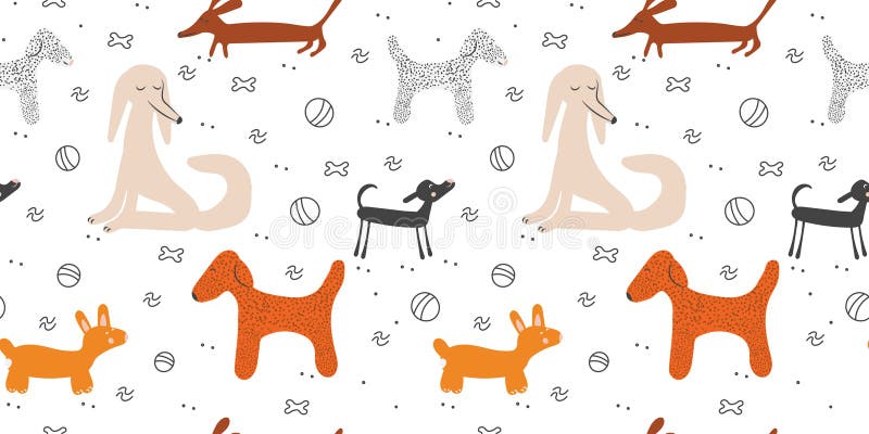 Pattern with dogs stock vector. Illustration of decoration - 277803207