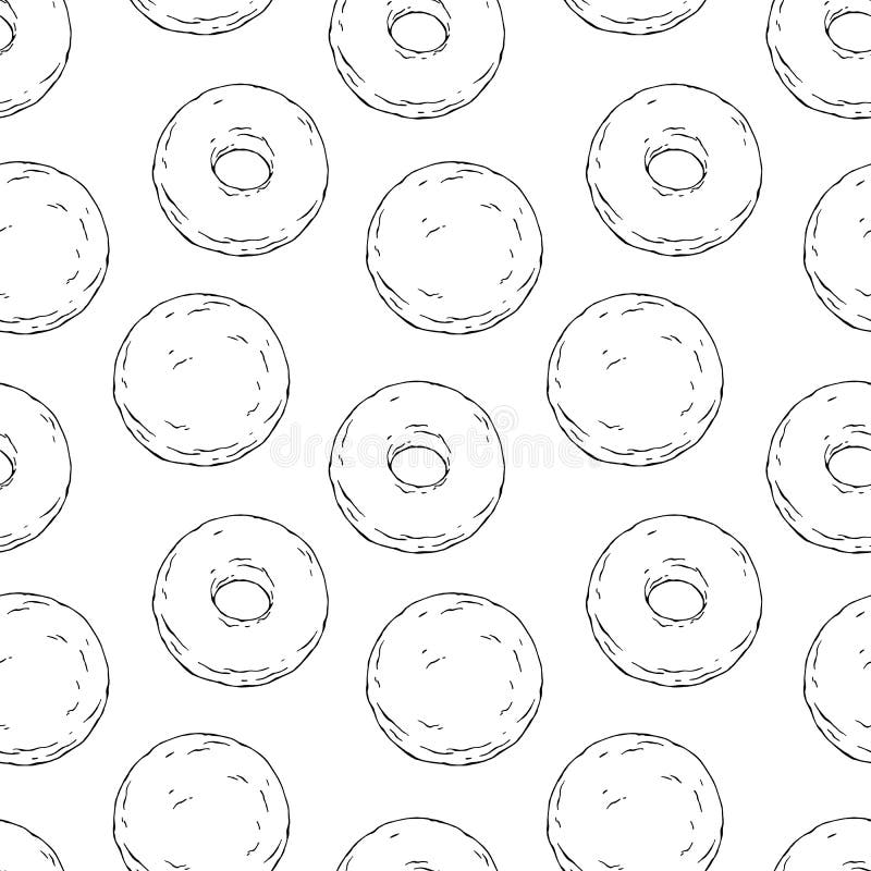 Pattern of Donuts Decorated with Powdered Sugar. Stock Vector ...