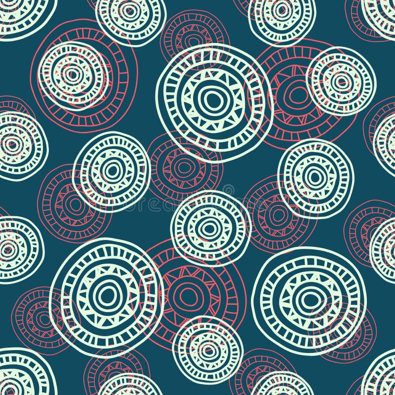 Pattern Doodle Circles 2 stock vector. Illustration of circle - 67738970