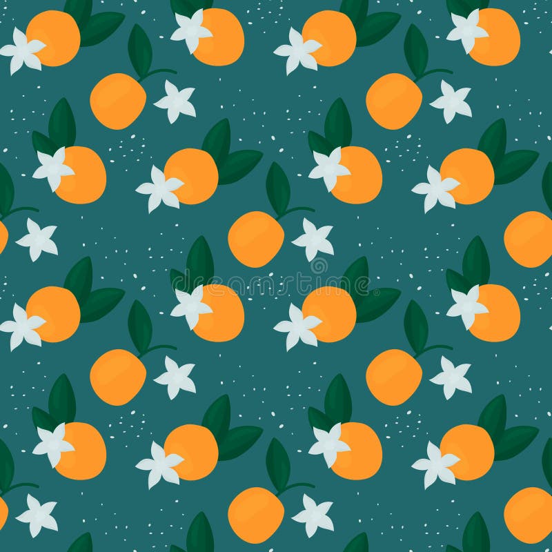 Pattern with Doodle Oranges Stock Vector - Illustration of print ...