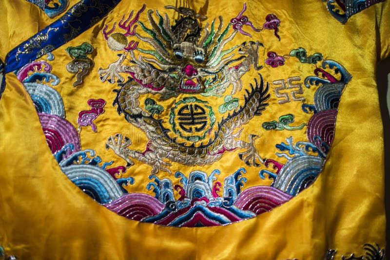The Pattern on the Dragon Robe Worn by Ancient Chinese Emperors Stock ...