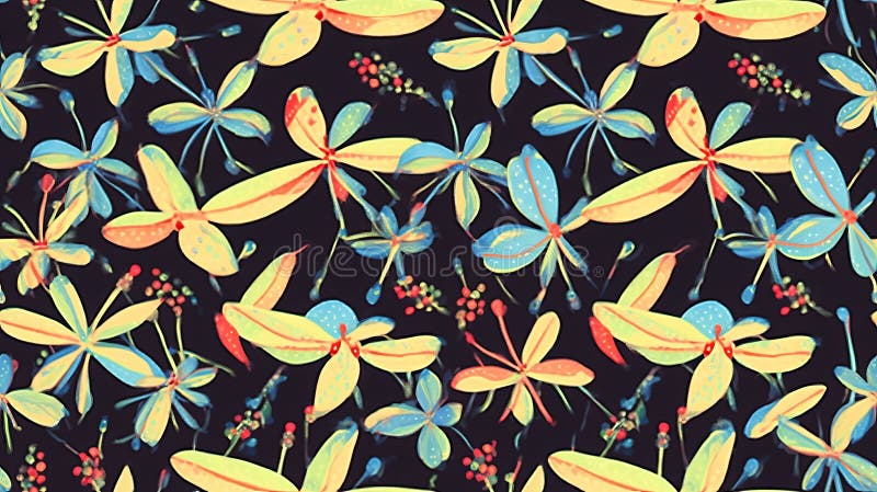 Pattern with Dragonflies. the Dragonfly is Flying. Illustration for ...