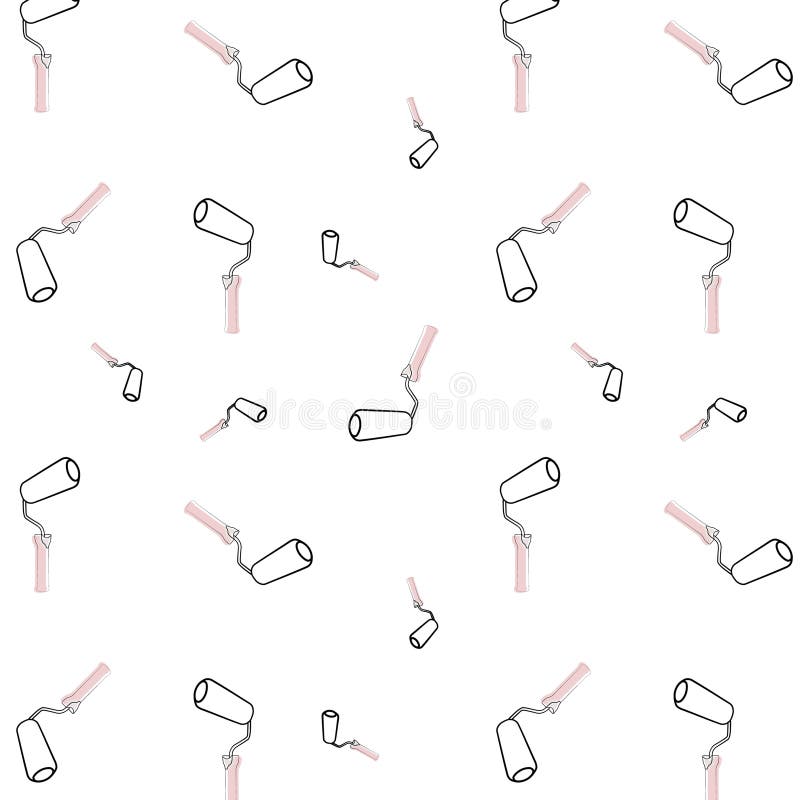 Pattern Drawing of a Roller with One Line. Vector Stock Illustration ...