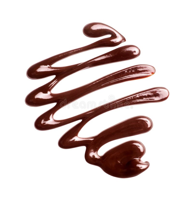 Pattern Drawn with Hot Melted Chocolate Isolated on a White Background ...