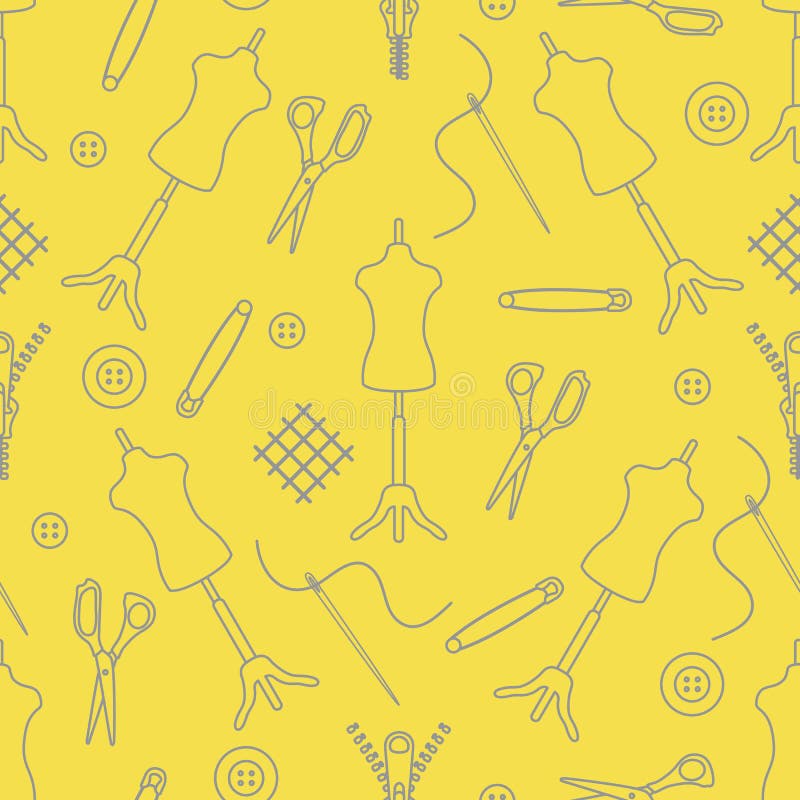 Pattern Dressmaking Tools Tailor Atelier Sewing Stock Vector ...