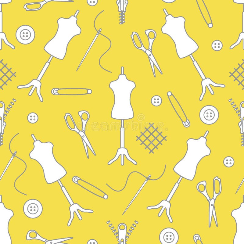 Pattern Dressmaking Tools Tailor Atelier Sewing Stock Vector ...