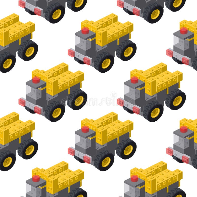Pattern of Dump Trucks in Isometry. Vector Stock Photo - Image of play ...