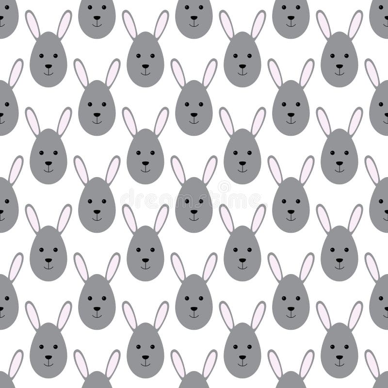 Pattern with Easter Bunnies Stock Vector - Illustration of cute, happy ...