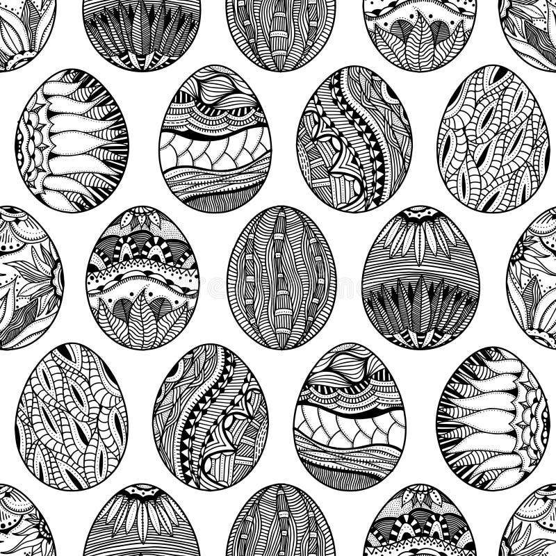 Pattern with Easter eggs stock vector. Illustration of doodle - 67991133