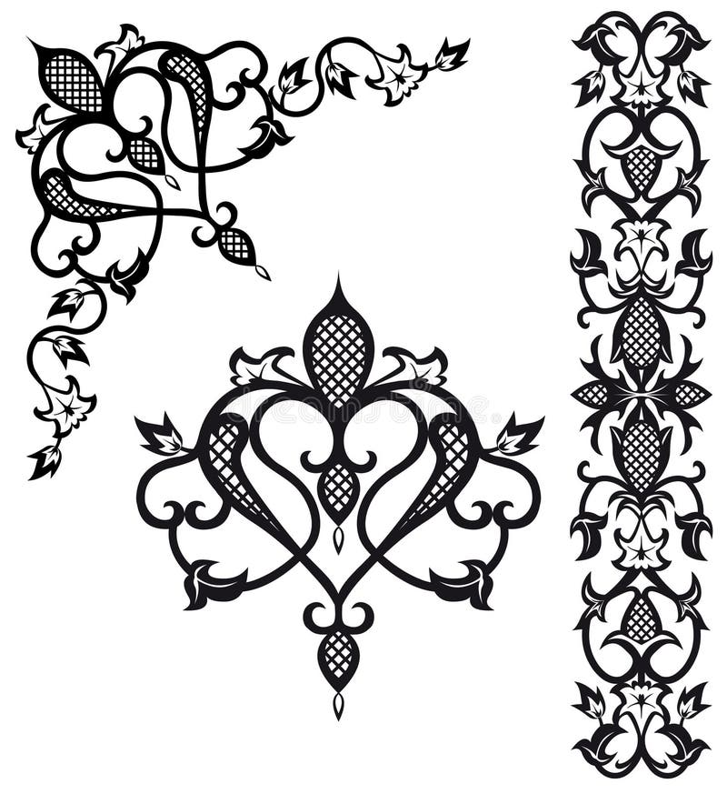 Pattern elements stock vector. Illustration of floral - 10897525