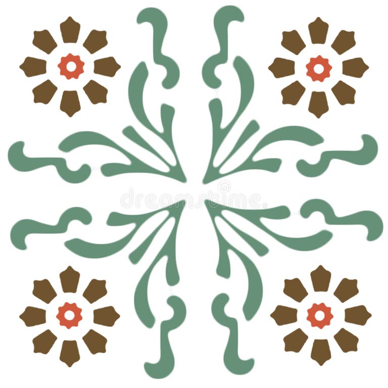 The Pattern of Encaustic Tile Stock Illustration - Illustration of ...