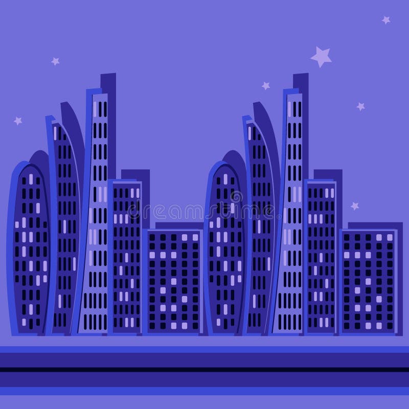 Night City - Graphics. Megalopolis, Modern Architecture Stock Vector ...