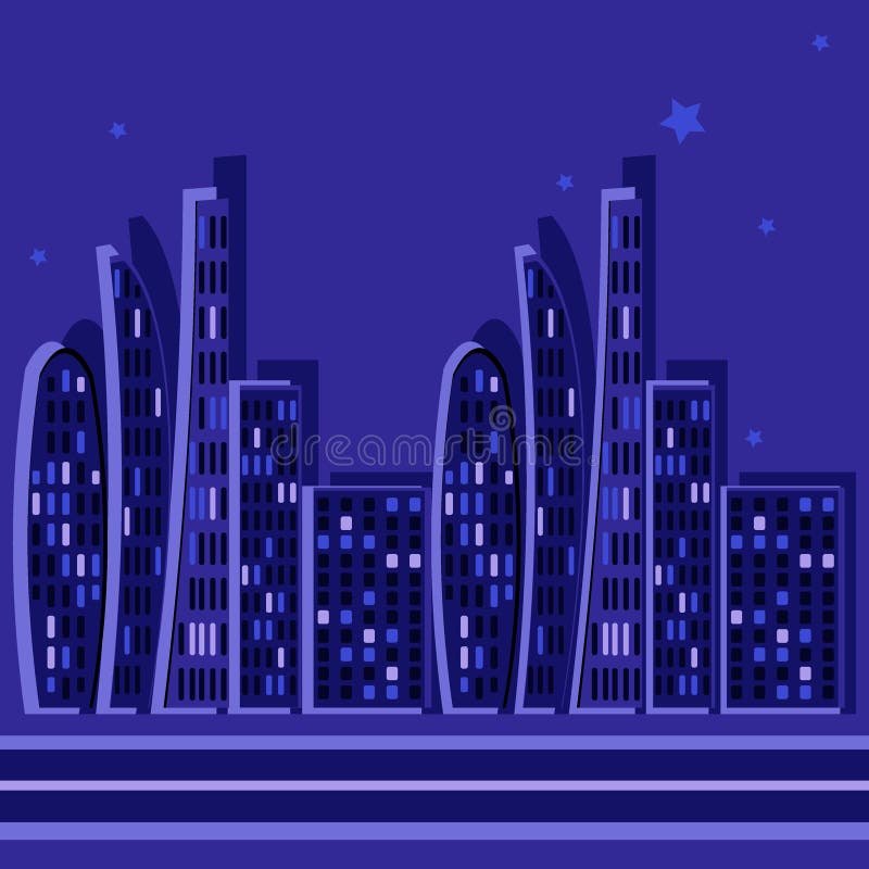 Night City - Graphics. Megalopolis, Modern Architecture Stock Vector ...