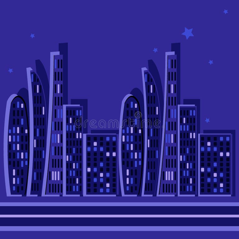 Night City - Graphics. Megalopolis, Modern Architecture Stock Vector ...