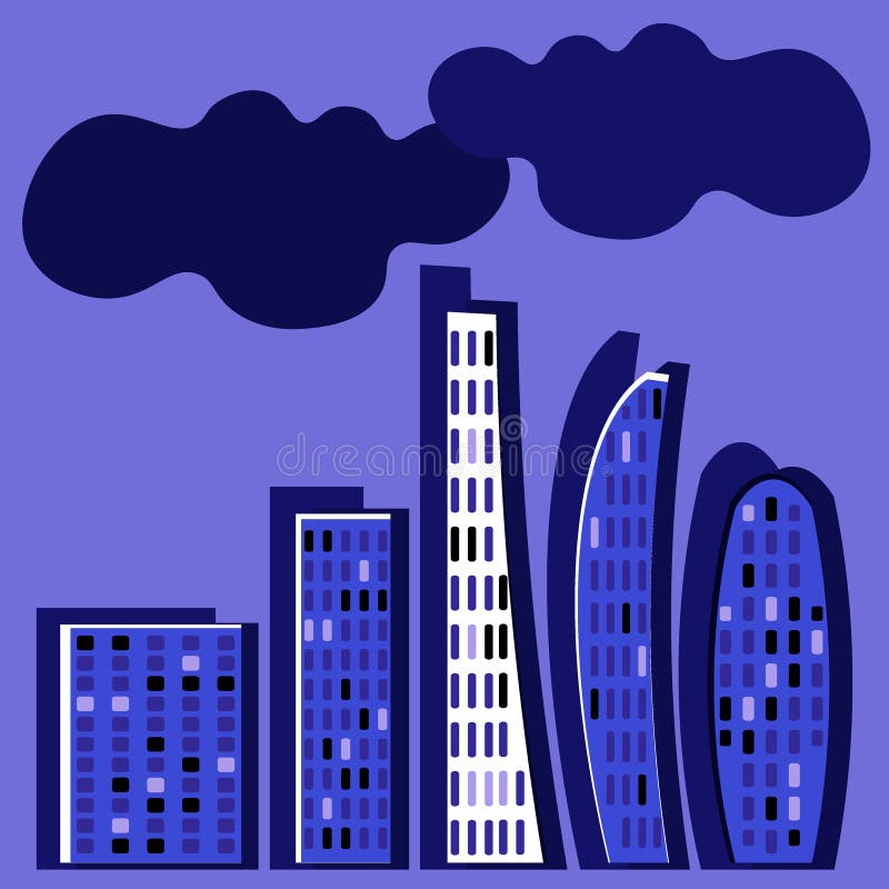 A Stylized Night City - Graphics. Megalopolis, Modern Architecture ...